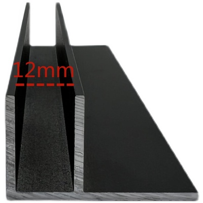 40*23*2哑光磨砂黑色铝合金F槽 玻璃卡槽固定地槽 包边扣槽滑轨槽