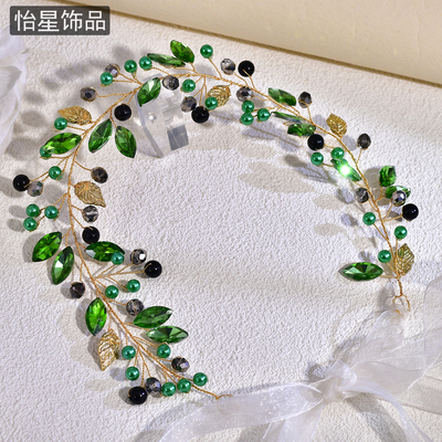 怡星小清新绿色叶子发饰