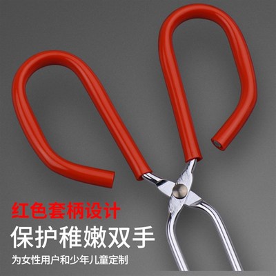 环卫垃圾夹拾物器火钳夹煤 长柄垃圾钳子取物器 手工铁钳加长柄夹