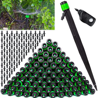 热卖100pcs地度可调18cm可关闭滴头360插式8孔全圆可调滴箭