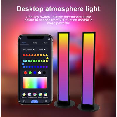 亚马逊新款桌面氛围灯幻彩落地灯音乐律动电视氛围灯跑马RGBIC