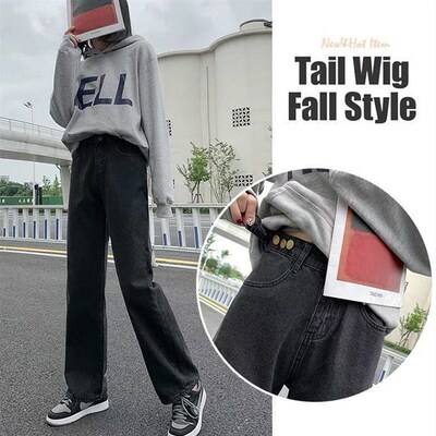 极速Woman Jeains High Waist Clothes Wide Leg Denim Clothing