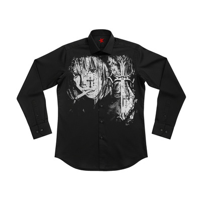 十卟SHIBU 亚文化Punk outfits暗黑系土酷返祖ins小众怪诞衬衫