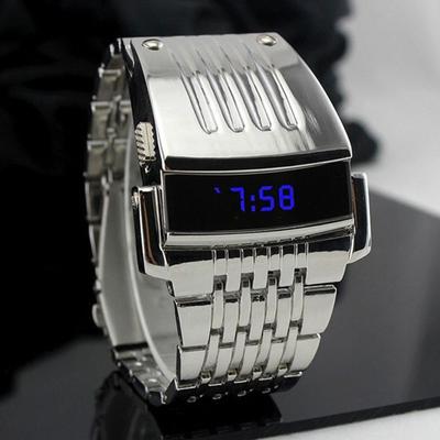Fashion Display Wide Stainless Steel and en Digital Wrist