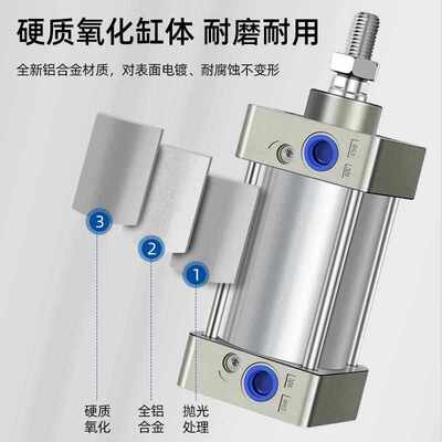 标准气缸大推力气动SC125/160/200x50X75X100x150x200X400-S带磁