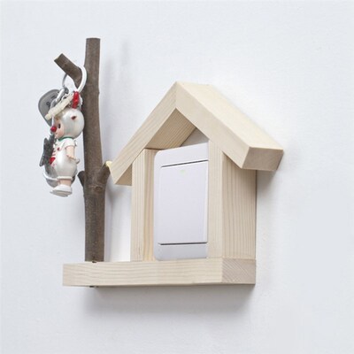 Creative Wooden Snwitch Protection Rack 3D Wall Decoration D