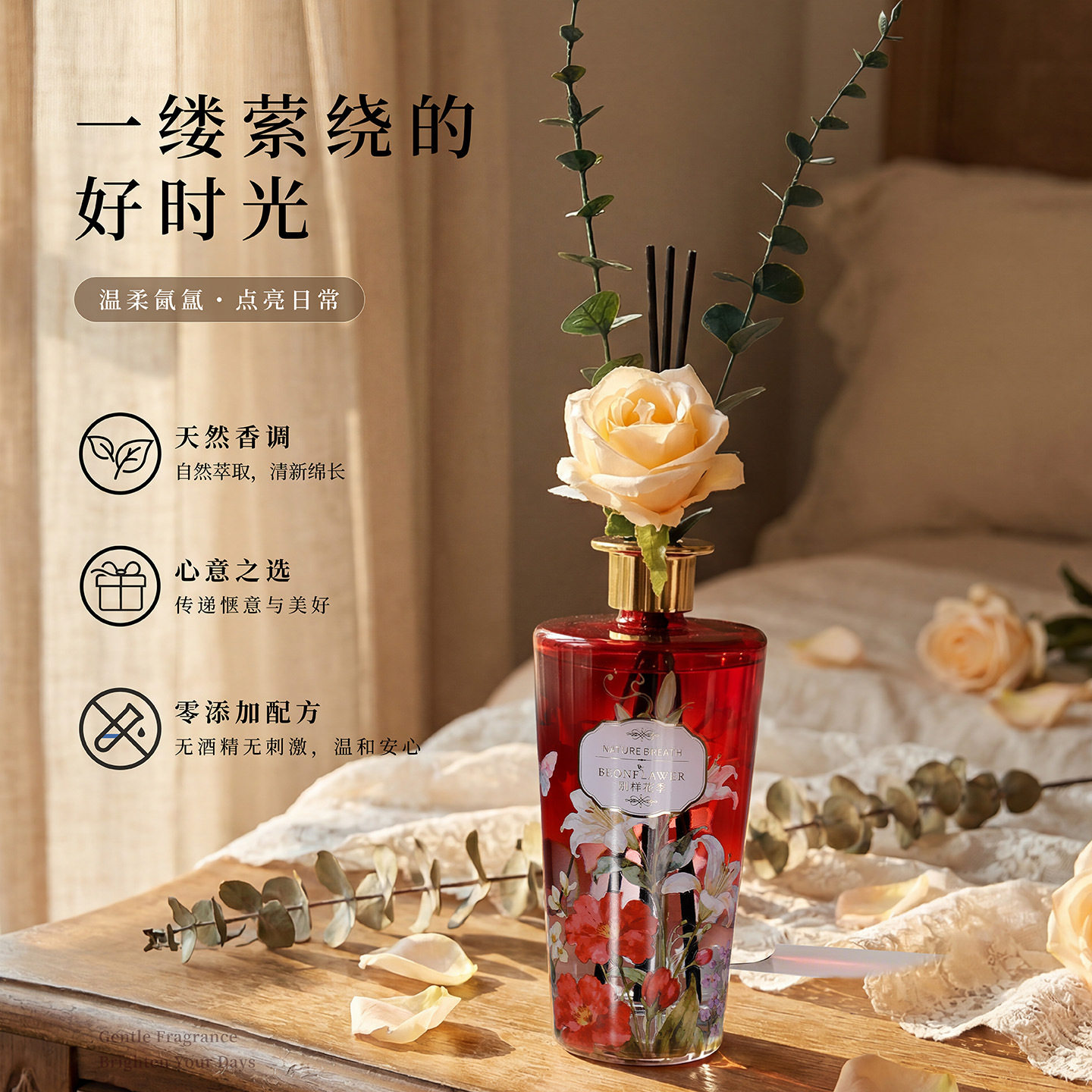 贴牌古典韵味花影蝶踪家居香氛摆件高奢定制香薰礼盒无火香薰代工