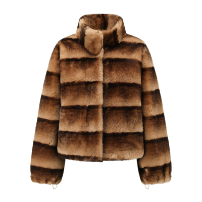 Winter Cropped Vegan Fur Jacket 冬日甜暖虎皮蛋糕环保皮草