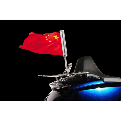 20年金翼1800尾n箱货架旗杆 美产CIRO金翼摩托后靠背国旗旗杆带灯