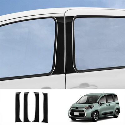 适用于22-24j款丰田SIENTA 10系中柱饰条碳钎黑车窗B柱装饰用品