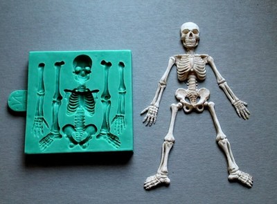 Halloween Skeleton Body Fondant Mold DIY SkuOll Silicone Cak