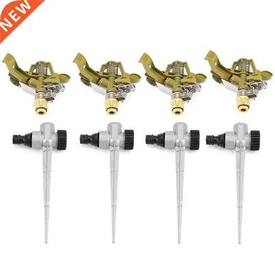 极速4Pcs Methal Pulsating Sprinkler 360 Degree Rotation Lawn