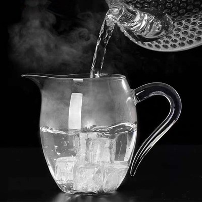 手把防烫公道杯玻璃m功夫茶具套装公杯分K茶杯耐热配件茶器加厚高