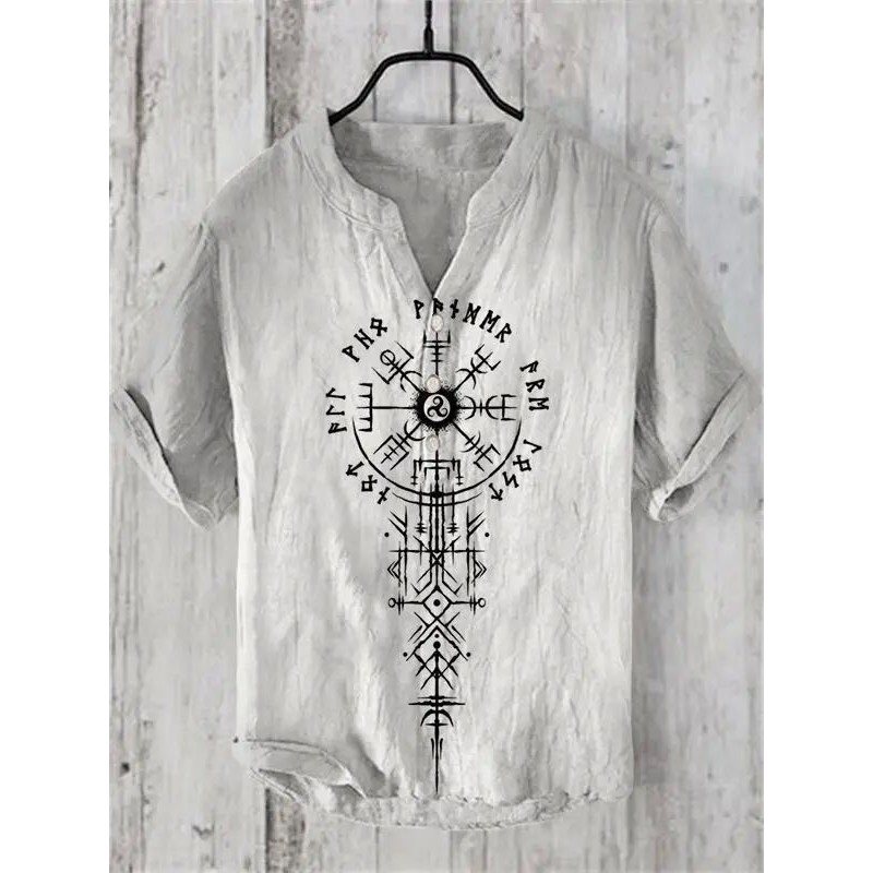 V领休闲三粒扣短袖衬衫V-neck casual three buton short sleeved