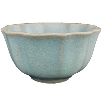 玩瓷必入b主人杯原产地汝州功夫茶道朱家汝窑N天青釉宝相杯开片可