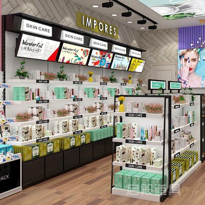 化妆品展示柜护肤产品样品架精品香水展柜美容院美甲烤漆陈列柜台