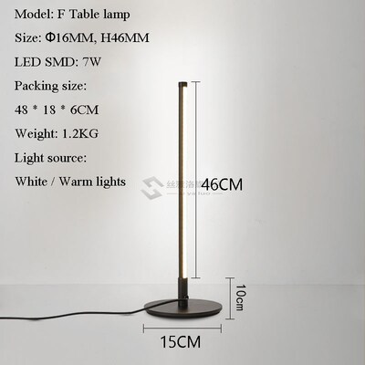 Nordic LED Floor lamp Vertical Strip RounMd  Floor Light Bed