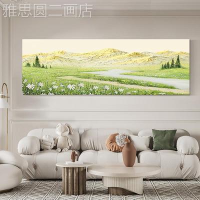 网红.纯绘画《沃野里手》油定制风景饰画客厅千挂画金山装肌理画