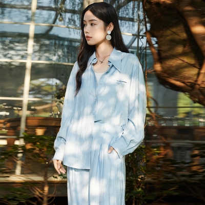 姚领YAOLY蓝色衬衫833M20923