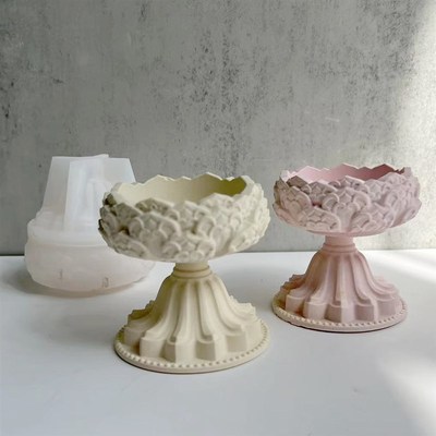 极速DIYc Cement Lotus Holder Silicone Molds Handmade Plaster