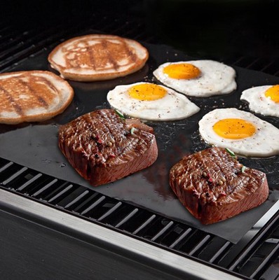 极速5pcsc Reusable BBQ Grill Mat Pad Hot Plate Nonstick Bake