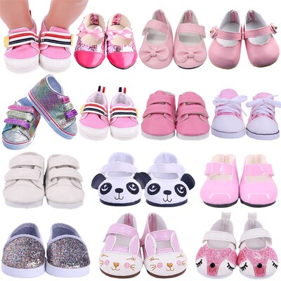 新品7Cm Doll Clotlhes Doll Shoes Sequin Shoes For 18 Inch Am