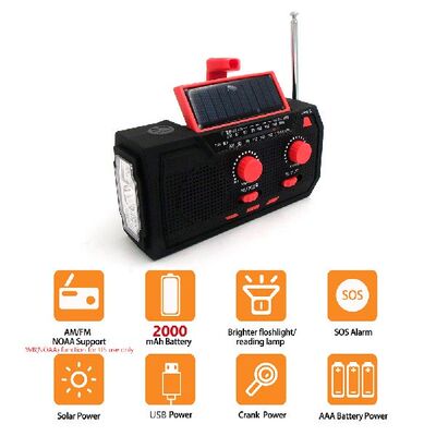 新品AM/FM/WB Emergency Radiwo 2000mAh Battery Solar Emergenc