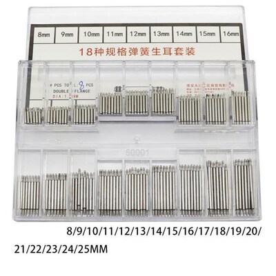 新品144Pcs 8-25mm Watch uBand Spring Bars Strap Link Pins Re