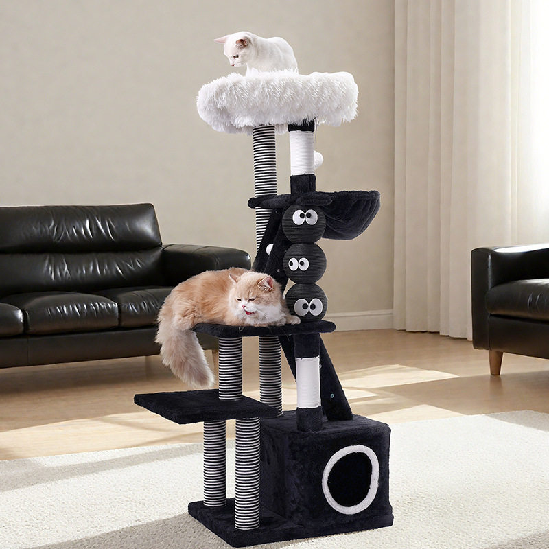大型实木猫爬架一体四季通天大猫加大抓板太空舱肥猫玩具抓柱耐磨