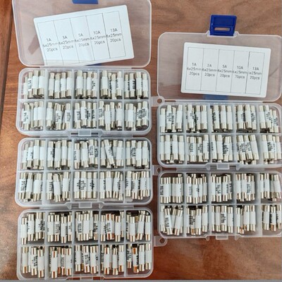 100pcs1a3a10a13a家用电源陶瓷管保险丝分类套件6.3x25mmbs1362