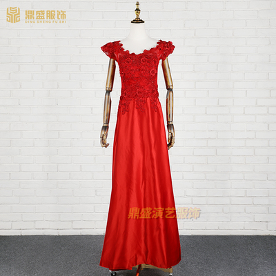 速发晚礼服宴会主持人服装表唱会合演服优雅长裙表演装酒团晚会服