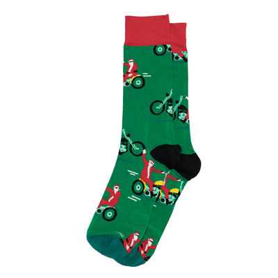 男袜春夏薄棉Driving home for Christmas开摩托车回家过圣诞节