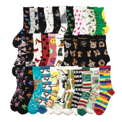 海龟柯基德牧黑背巴哥吉娃娃腊肠犬狗熊猫蝴蝶蜻蜓音符男女袜FBF