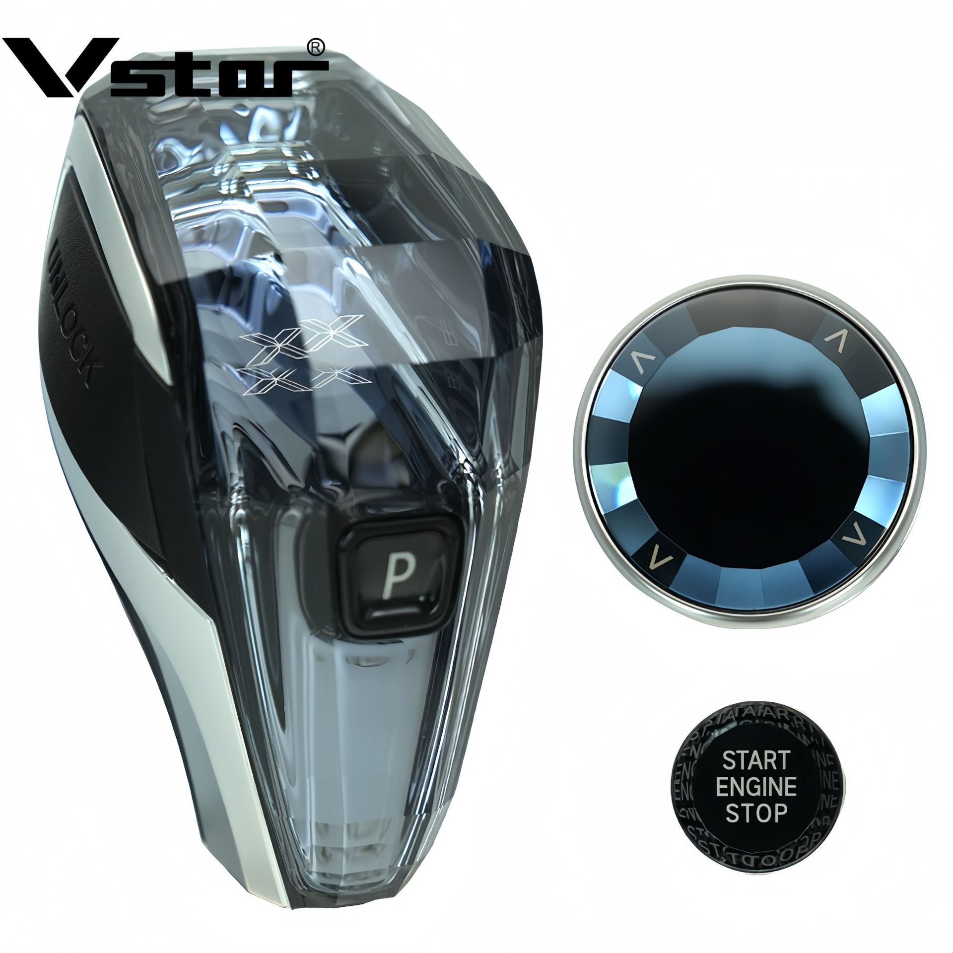 Vstar威世水晶排挡杆X1档把三件套2020至2022年宝内饰马改装车用