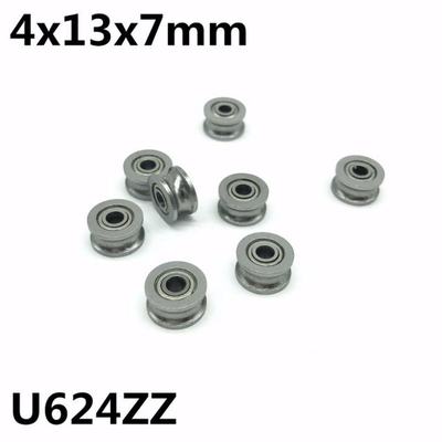 极速10pcs U624ZZ 4x13x7 mm wU groove deep groove ball bearin