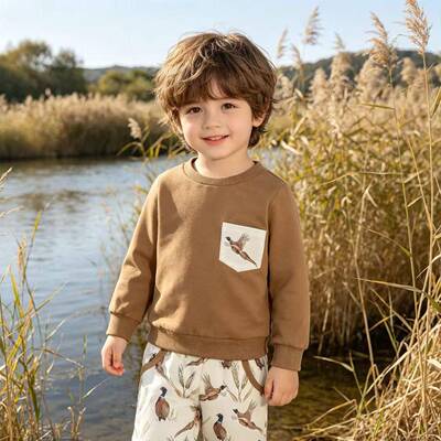 Toddler Baby Boy Hunting Outfit Mallard Duck Pocket Long