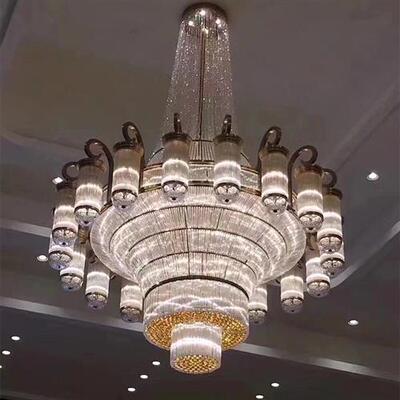 宴会厅宾馆KTV会所接待厅灯具复古欧式酒店大堂多头水晶吊灯