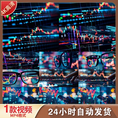 高清金融股票投资K线图技术分析股市波动交易上涨趋势资视频素材
