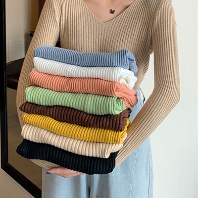 极速2022 Basic B-neck Soluid Autumn Winter Pullover Women Fe