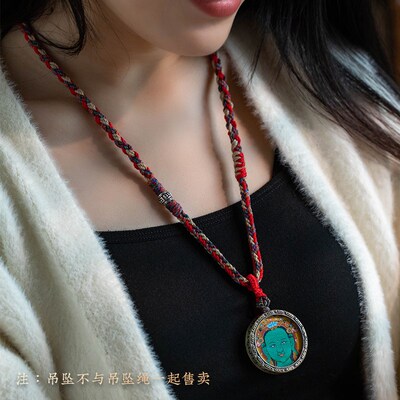 新品藏式手搓棉线挂脖项链绳藏银蜜蜡佛牌唐N卡绳手工编织民族风