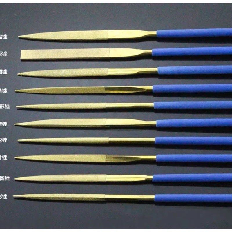 好货金刚砂锉刀 镀钛金刚石锉刀 平扁圆斜三角锉套装金属磨具整形