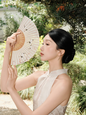 范丰都一品鹤折扇苏扇丝舞文化创意礼品手提式古扇全新定制