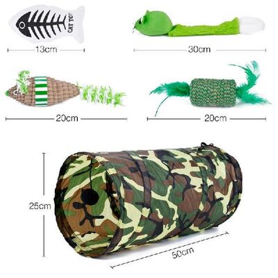 21 pcs Funny Folding Pet Cat Tunnel Cat Play Tunnel Tubes