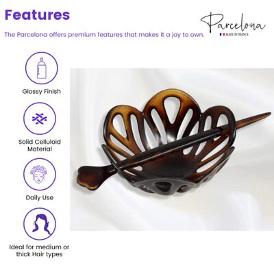 极速Parcelona French Radial CellulDoid Chignon Hair Slide Pi