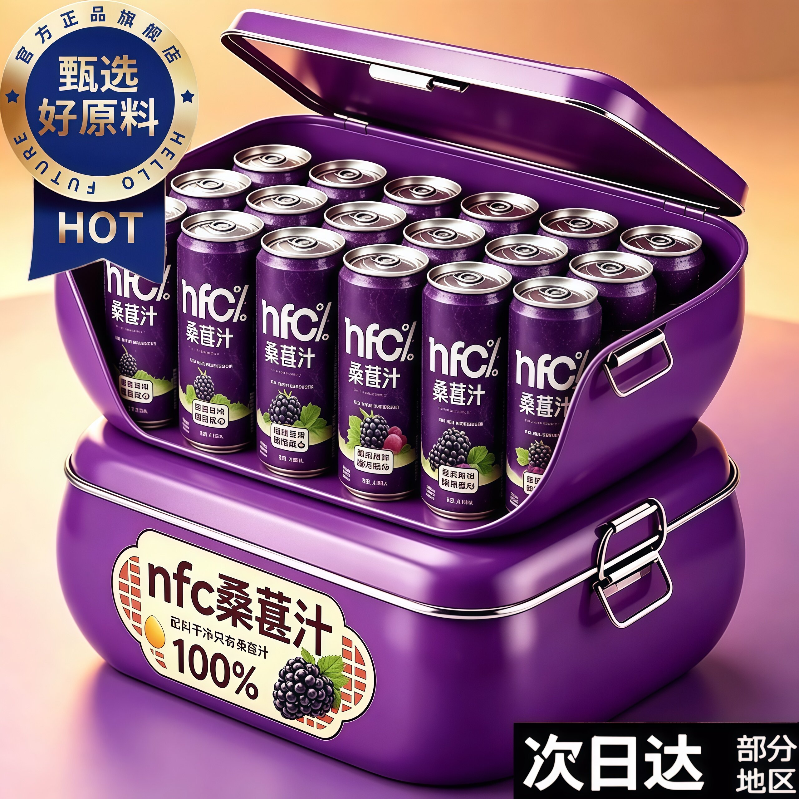 100%NFC冰桑椹汁官方旗舰店正品保障纯桑葚鲜榨原浆果汁饮料整箱