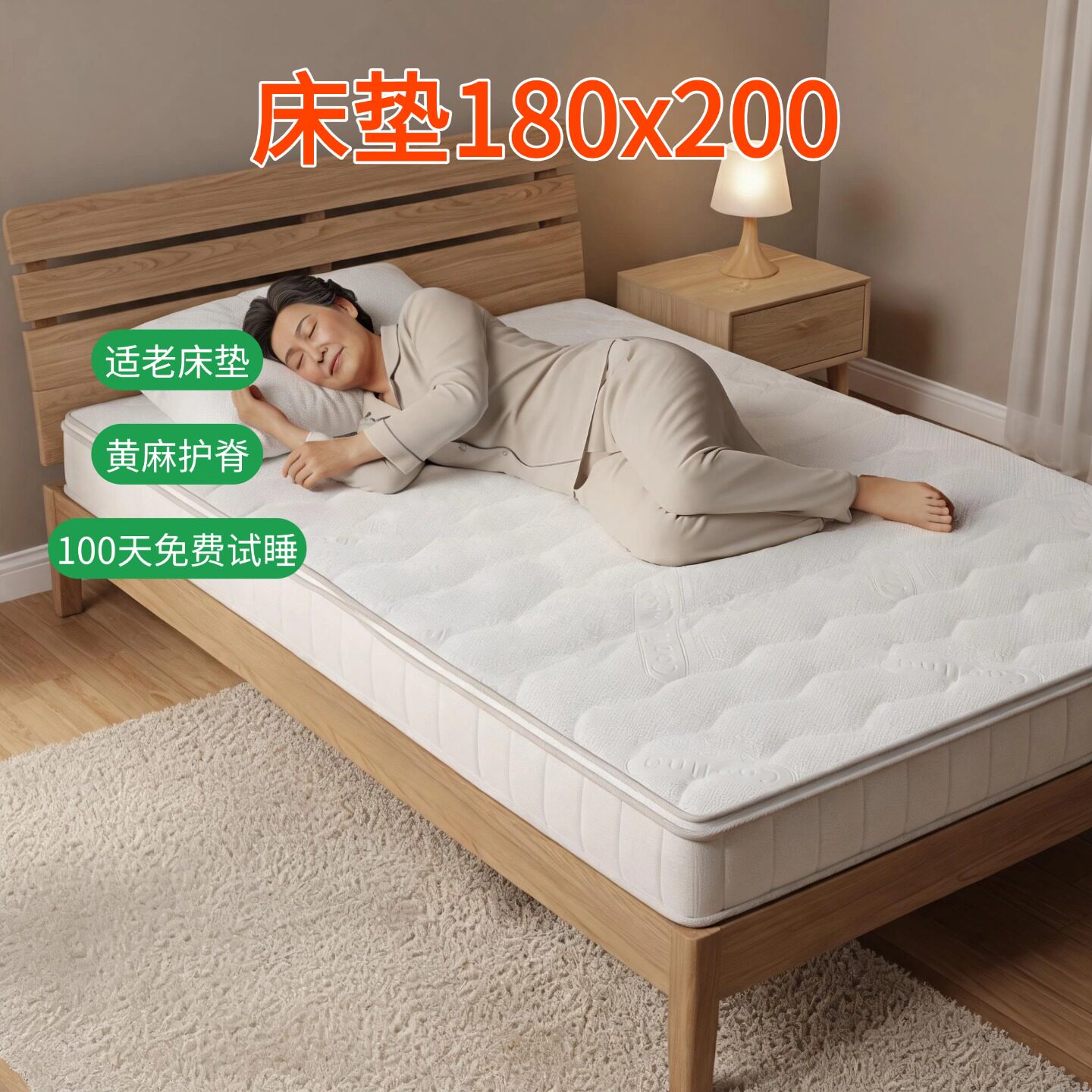 菲欧宫床垫180x200适老床垫硬垫子家用环保护脊薄垫护腰冰丝