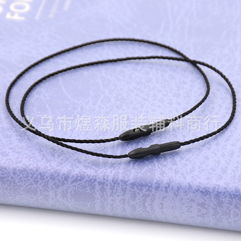 好货现货塑料子弹头涤纶线吊粒 商标吊绳 单插通用服装吊牌挂