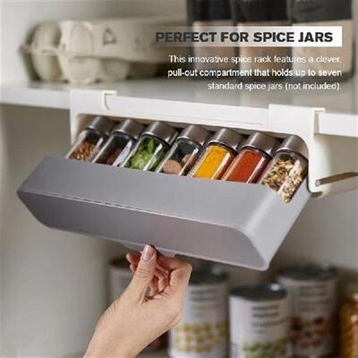 Kitchen Self-adhesive Spice Rack Organizer Plastic