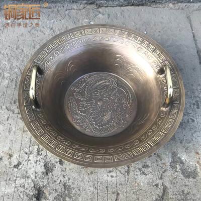极速厂家l仿摆件古铜盆老铜龙洗盆鱼洗盆纯铜聚宝盆盆用风家水招