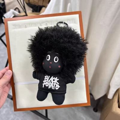 新款黑土豆卷毛系列毛绒挂件